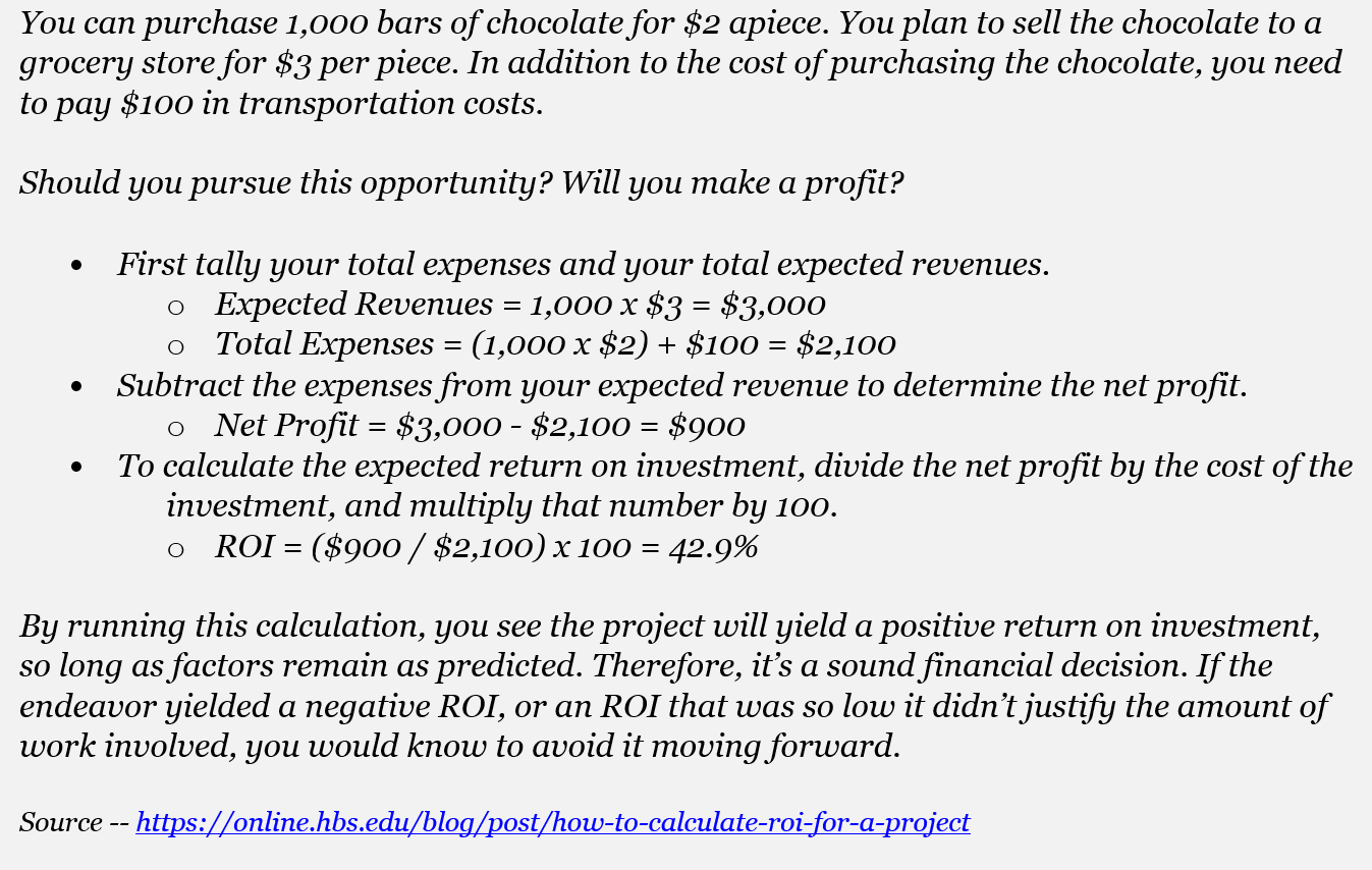 PMP Exam Prep: Return on Investment (ROI) - Project Management Academy ...